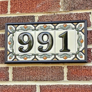 House Numbers Address Tiles Framed Set Custom Address Tiles Sign Hand ...