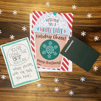 PRINTABLE Wishing You a Whole Latte Holiday Cheer Merry Christmas ...