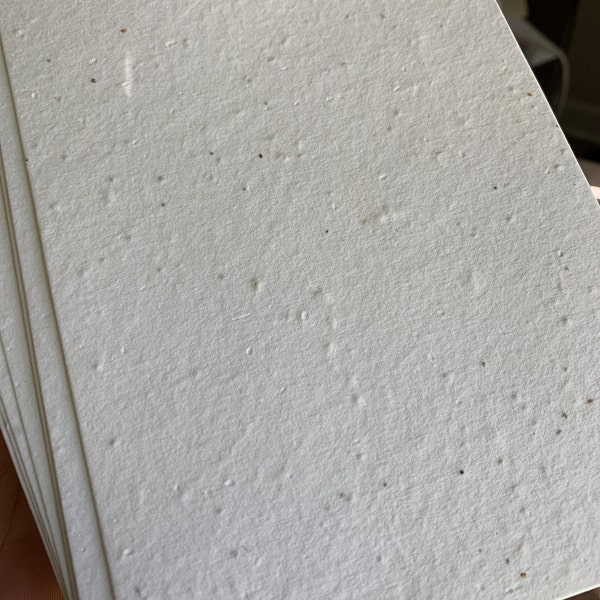 Handmade Seed Paper White Cotton With Wild Flower Seeds - 10 Cards #10S ...