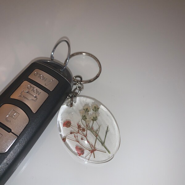 Seashell Keychain, Shells and Resin, Blue Shells, Rectangle Pendant ...