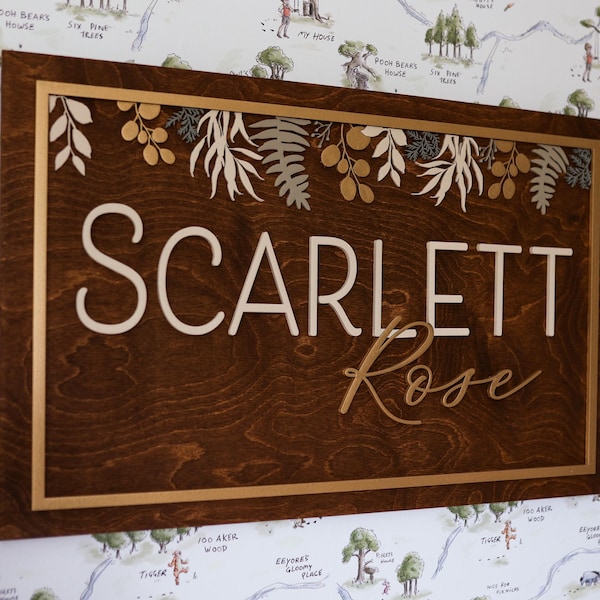 Custom Wood Name Sign: Hanging Branches Nursery Decor - Etsy
