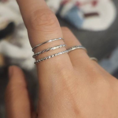 Stacking Ring Solid 925 Sterling Silver Various Textures You Choose One ...