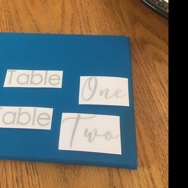 Custom Foil Decal | Table Seating Number Vinyl Decal | Quote Print ...