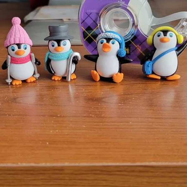 4pcs/set DIY Crafts Mini Winter Penguin Miniature Figurine Christmas ...