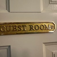 Library Door Sign Made From Solid Brass With a Choice of Finish. Brass ...