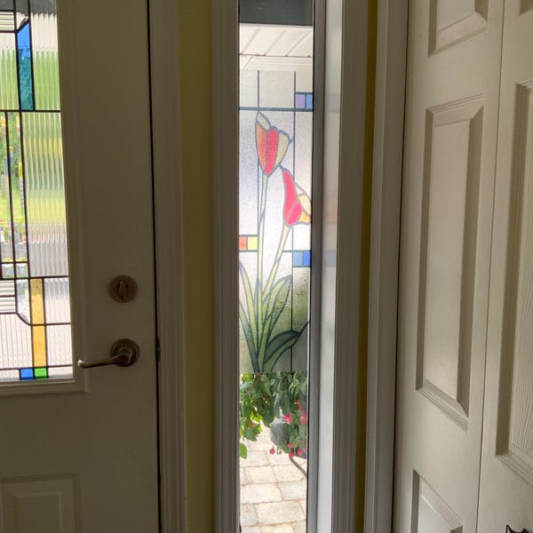 Customized Size Square Stained Glass Window Film Privacy Frosted Static ...
