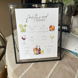Featured Signature Drink Sign Bar Menu Template Minimalist Printable ...