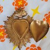 Sacred Heart, Milagro Heart, Antique Gold Heart Box, Catholic Heart ...