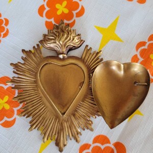 Sacred Heart Red Center With Rustic Crystals Catholic Heart - Etsy