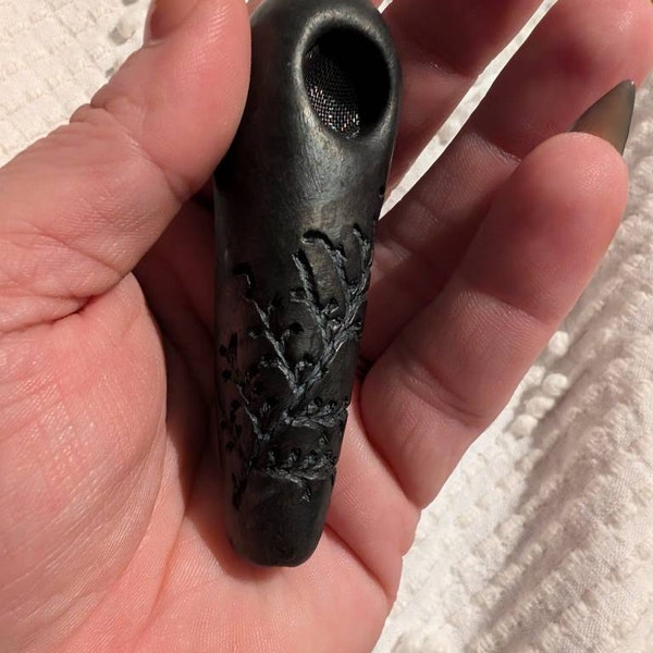Small Black Smoking Pipe. Tiny Ceramic Pipe for Smoking. Elegant Pocket ...