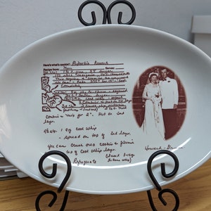 Handwriting on Plate Handwritten Letter Memorial Family - Etsy