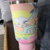New Stanley 40oz Quencher H2.0 Flint With Hand Painted Pink Daisies - Etsy