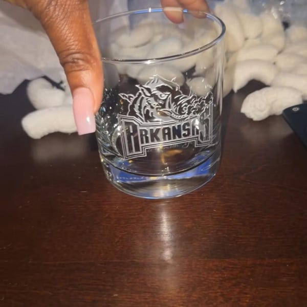 Arkansas Razorbacks Beer Glass, Custom Etched Razorback Beer Glass, Woo ...