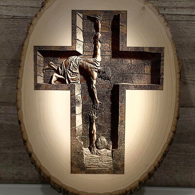 Digital Engraving File jesus Cross Well 3D Illusion File for - Etsy