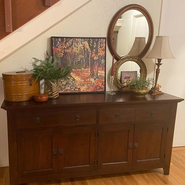 William Morris Inspired Rustic Autumn Decor, Autumn Forest Canvas Wall ...