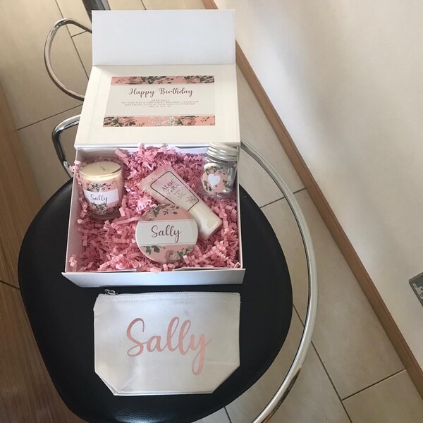 Happy Birthday Gift Box Filled, Rose Gold Best Friend Gift Box, Beauty ...