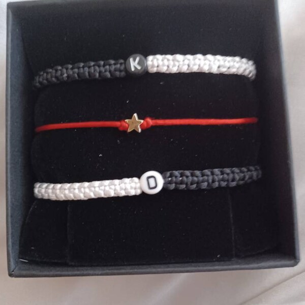 Set of 2 Custom Initial Matching Bracelets | Personalized Friendships ...