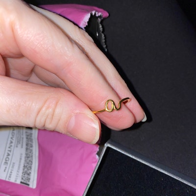 100% Handmade Handwriting Initial Letter Gold Ring Personalized Dainty ...