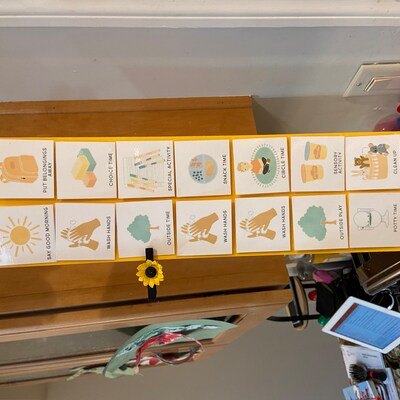 Editable School Routine Cards Chart, Toddler Daily Rhythm, Visual ...