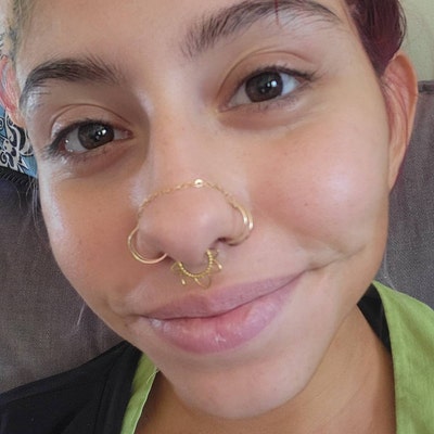 Nose Chain 14k Gold Filled, Custom Size Chain to Connect Double Nose ...