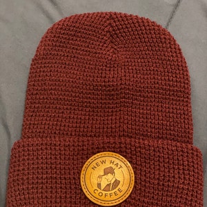 Custom Leather Patch Winter Beanies Classic Winter Hats - Etsy