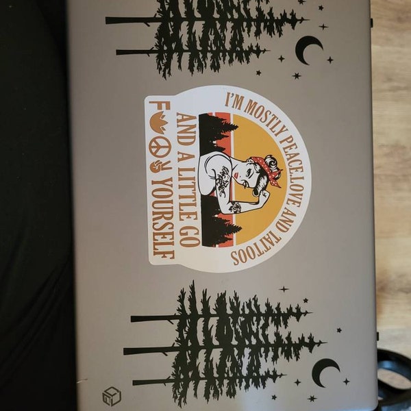 Sitka Tree With Moon and Stars Decal/bumper Sticker, PNW Decal, Tree ...