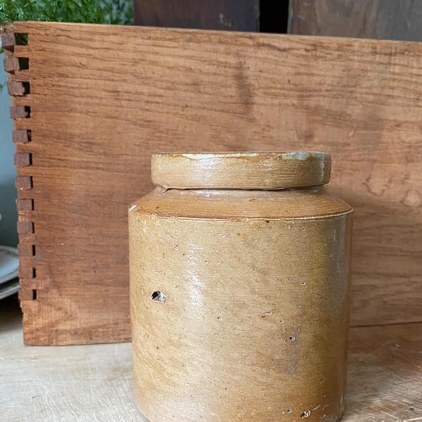Antique, English Stoneware Ribbed Marmalade Jars, Stoneware Jam Pots ...