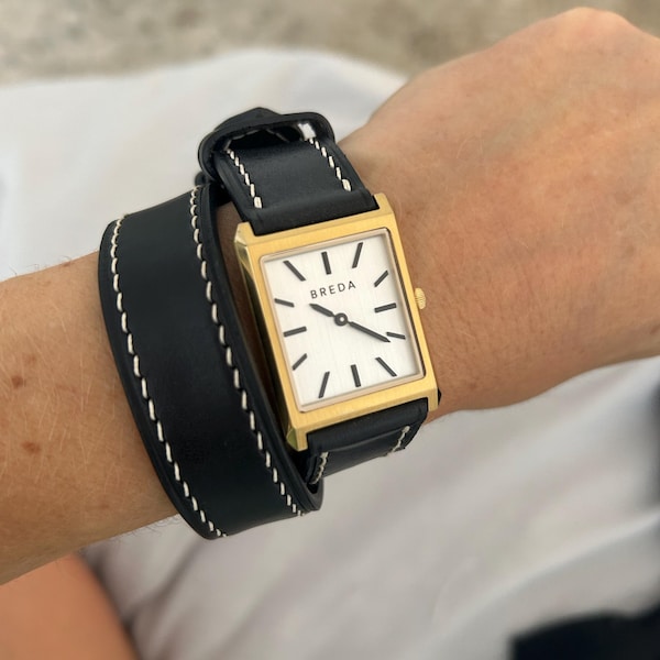 Leather Double Strap Dual Band, Double Wrap Watch Strap Double Band ...