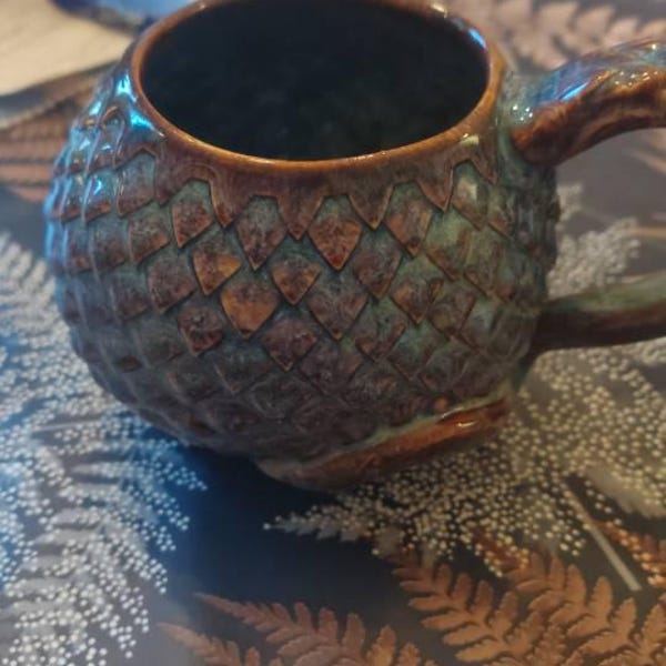 Ceramic Mug, Dragon Scale Mug, Handmade Pottery - Etsy