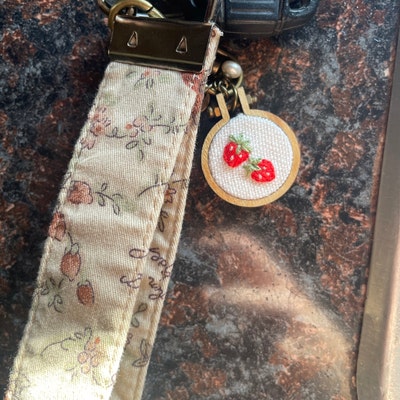 Hand-embroidered Citrus Keychain Mini Embroidered Keychain Personalized ...