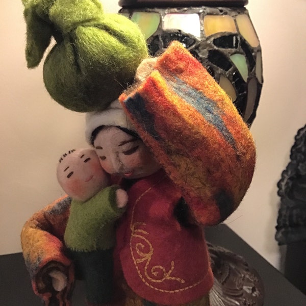 Handmade Felt Folk Doll Happy Childhood/beautifully Handmade Ethnic ...