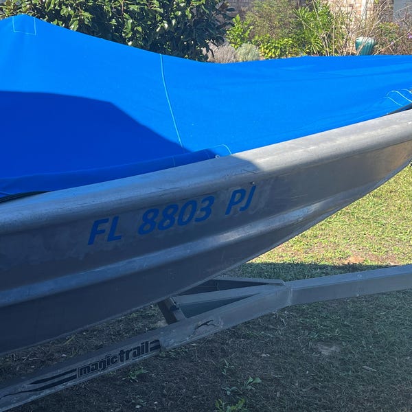 Set of 2 Watercraft Registration Numbers 3 INCH Lettering Vinyl Boat ...