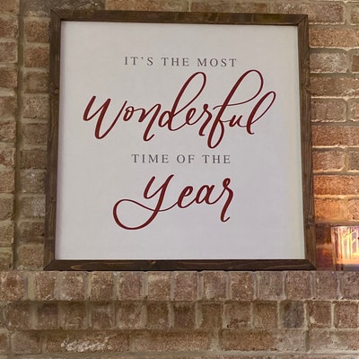 It's the Most Wonderful Time of the Year Wood Framed Sign Farmhouse ...