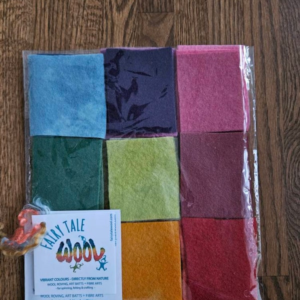 All-naturally Dyed Wool Felt Patches Mix (large), Rainbow Felt Mix ...
