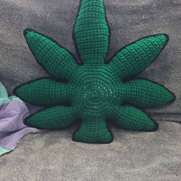 Crochet Pattern Weed Leaf Plushie Crochet Plushie Cannabis Crochet Weed ...