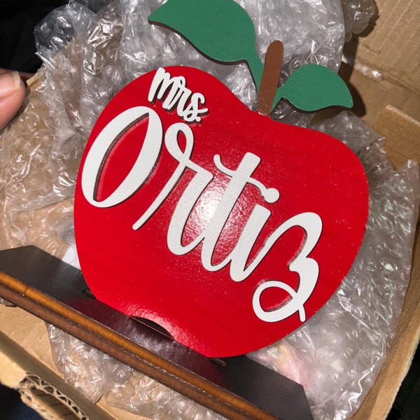 Personalized Apple Name Plate, Teacher Name Plate, Back to School ...