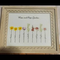 Custom Flower Family Tree Wall Art, Grandma's Garden Print, Watercolor ...