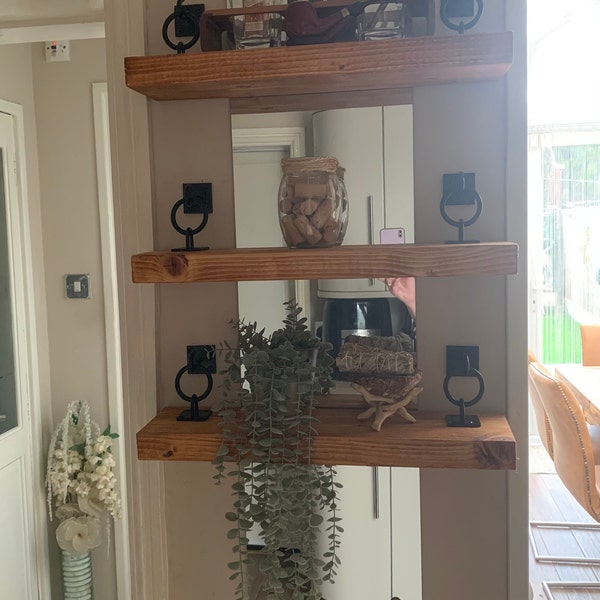 Rustic Bespoke Industrial Handmade Floating Shelves - Etsy