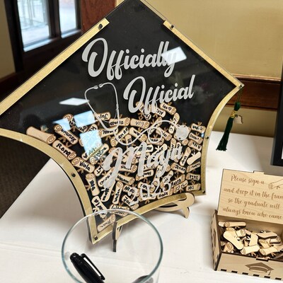 Graduation Name Drop Guest Book, Keepsake Guest Book, Personalized ...