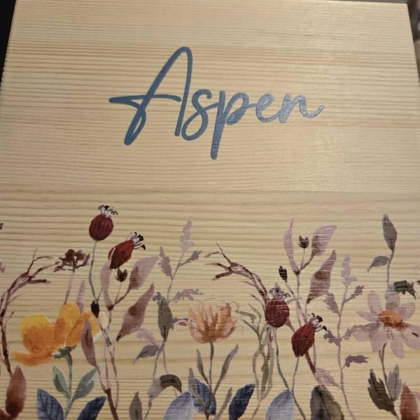 Personalised Wooden Wildflower Jewellery Box,large Keepsake Box With ...