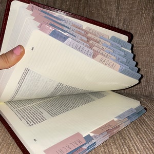 Glossy Vinyl Bible Tabs With Placement Guide for Bible Study - Etsy