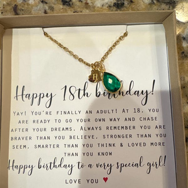 Custom Happy 18th Birthday Gift Officially Adult Birthday Necklace Gift ...