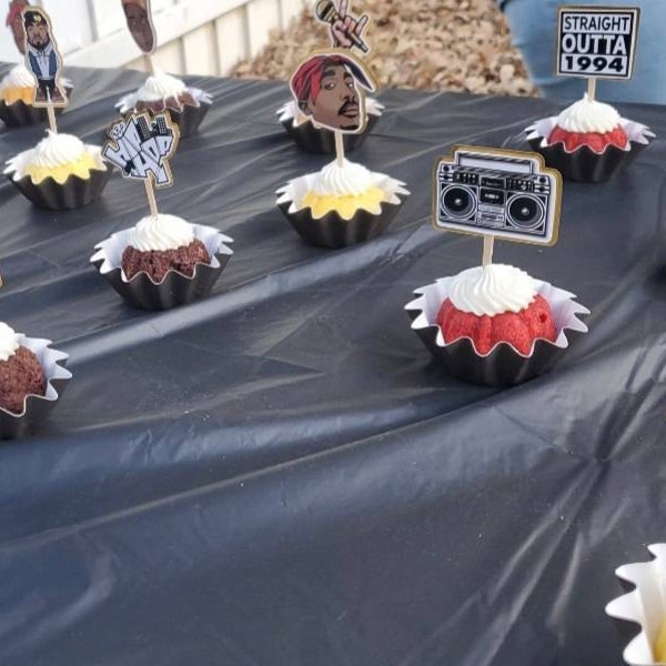 12 Hip Hop Cupcake Toppers, Rappers Cupcake Toppers, 90s Birthday Party ...