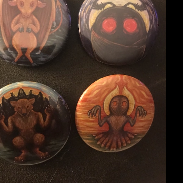 Painted Cryptid Buttons (2 or 4 Button Set) - Etsy