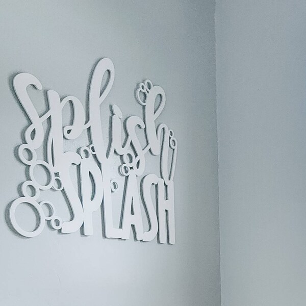 Splish Splash - Bathroom Sign - Bathroom Decor - Etsy