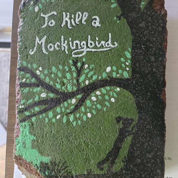 1 Garden Brick Book Cover Painted to Look Like Your Favorite Books for ...