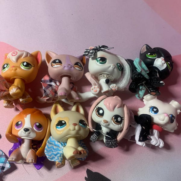 Littlest Pet Shop LPS 12 PC Clothes PURPLE Accessories Grab Bag Custom ...