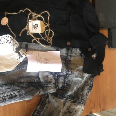 Unleash Your Edgy Side: Hand-painted Denim Jacket With Aesthetic Bone ...