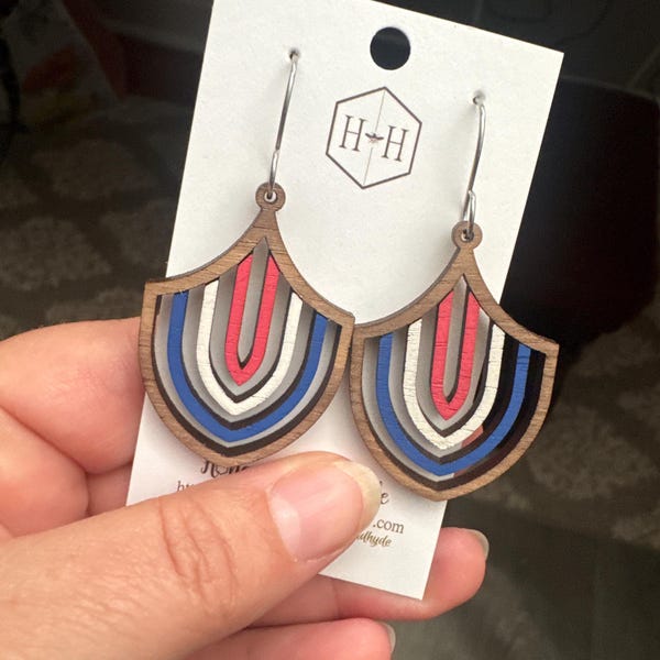 Moroccan Fleur and Flower Pattern Mandorla Shape Earring DIGITAL FILE ...