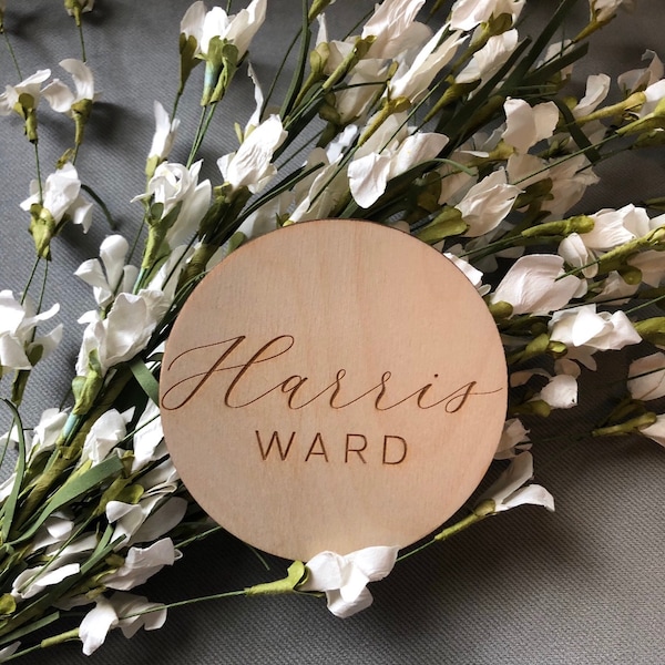 Birth Announcement Sign / Engraved Wooden Name Sign / Baby Name Plaque ...